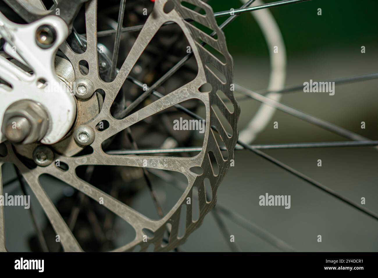 Rotor, brake disk on a bicycle wheel, close up Stock Photo - Alamy
