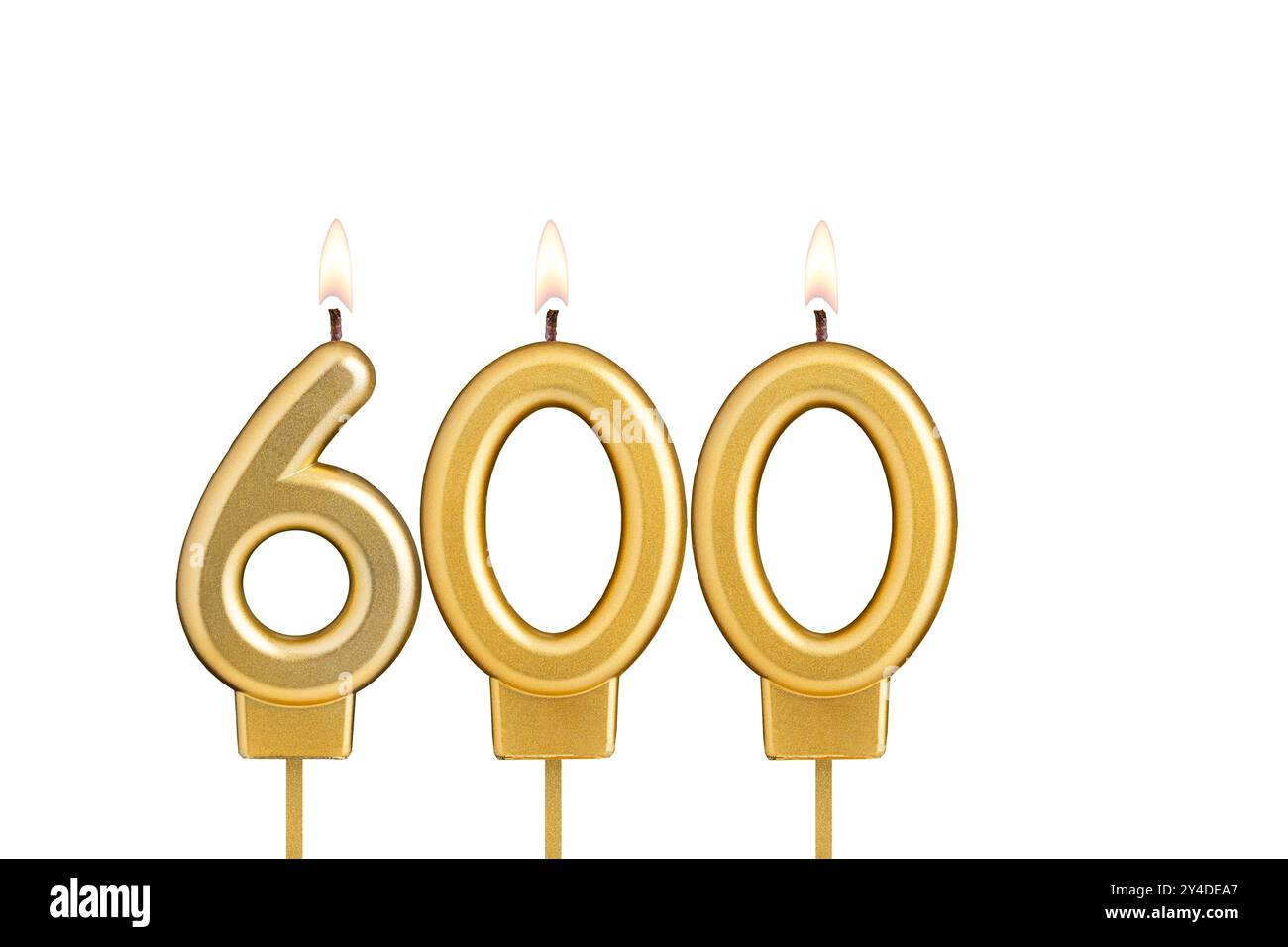 Birthday candle number 600 on white background Stock Photo - Alamy