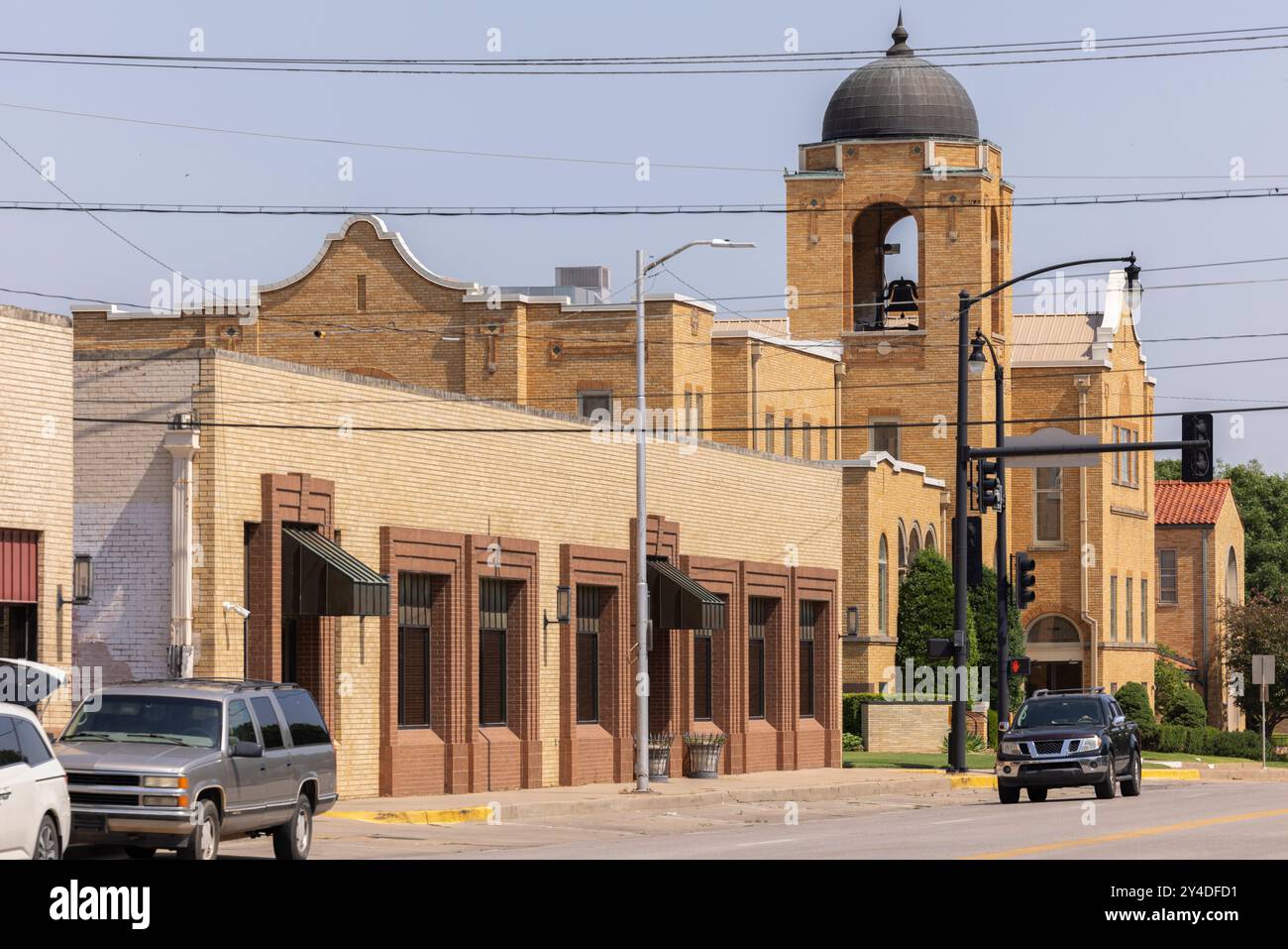 Ponca City, Oklahoma, USA - June 24, 2023: Morning sun shines on a ...
