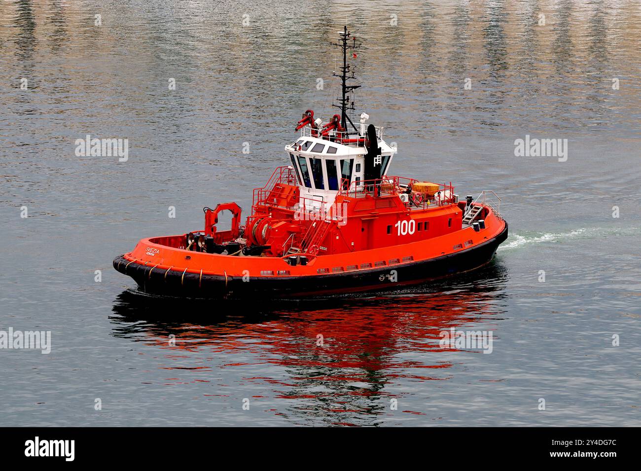 The tug boat “Svezia” makes its way to its mooring after a full day of ...