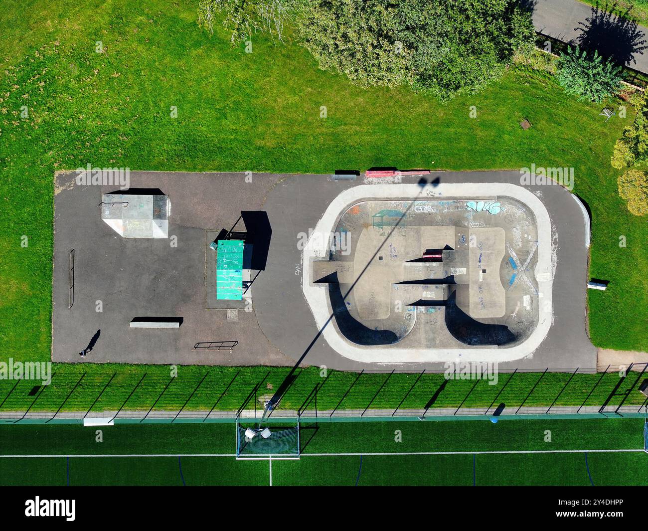 Skatepark top down drone aerial hi-res stock photography and images - Alamy