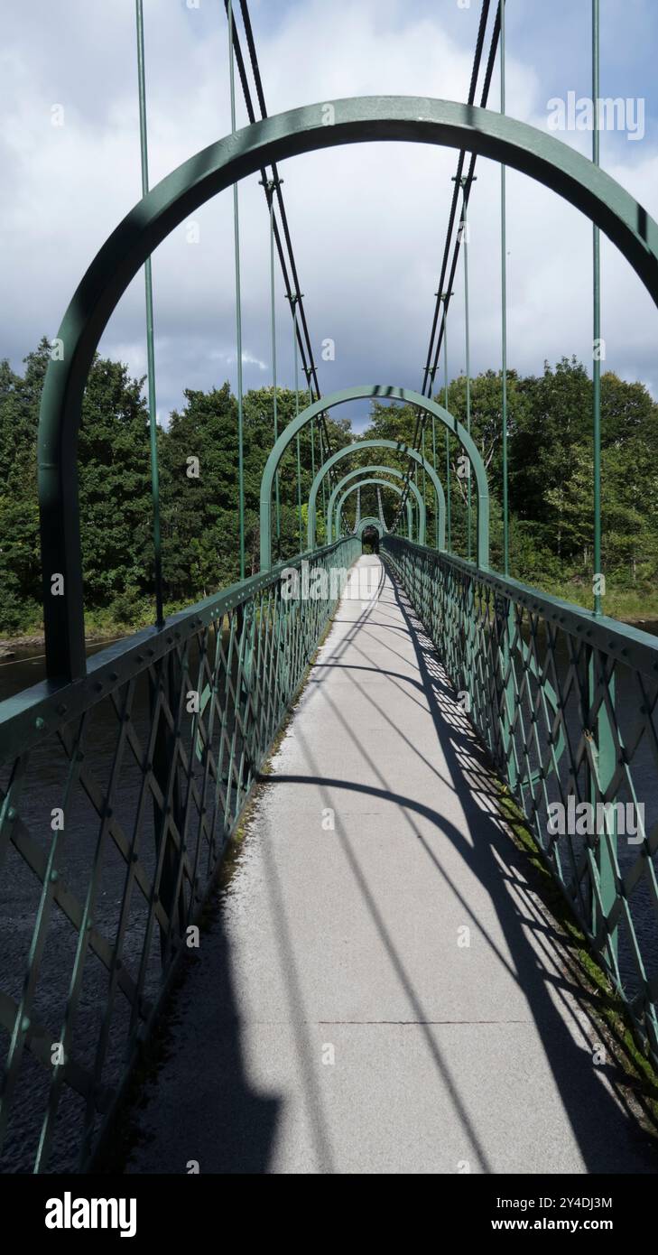 Iron Suspension Bridge pedestrian footbridge Pitlochry Stock Photo - Alamy