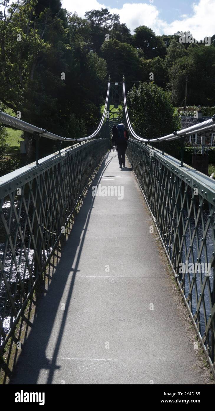Iron Suspension Bridge pedestrian footbridge Pitlochry Stock Photo - Alamy