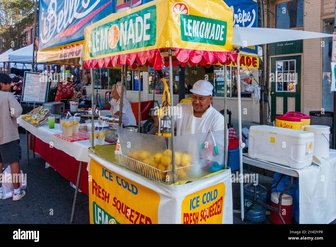 Suffern, NY - US - Sep 15, 2024 At the Suffern Street Fair, a vendor ...