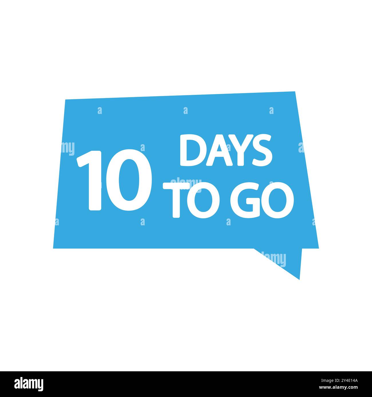 Countdown speech bubble. Number ten focus. Blue rectangular icon ...