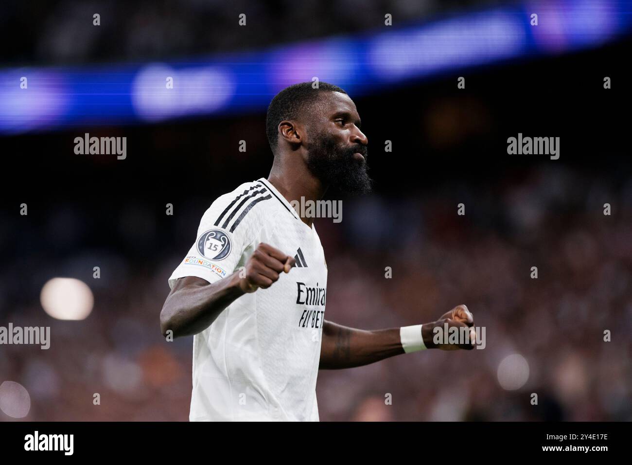 Antonio Rudiger of Real Madrid celebrates a goal during the UEFA ...