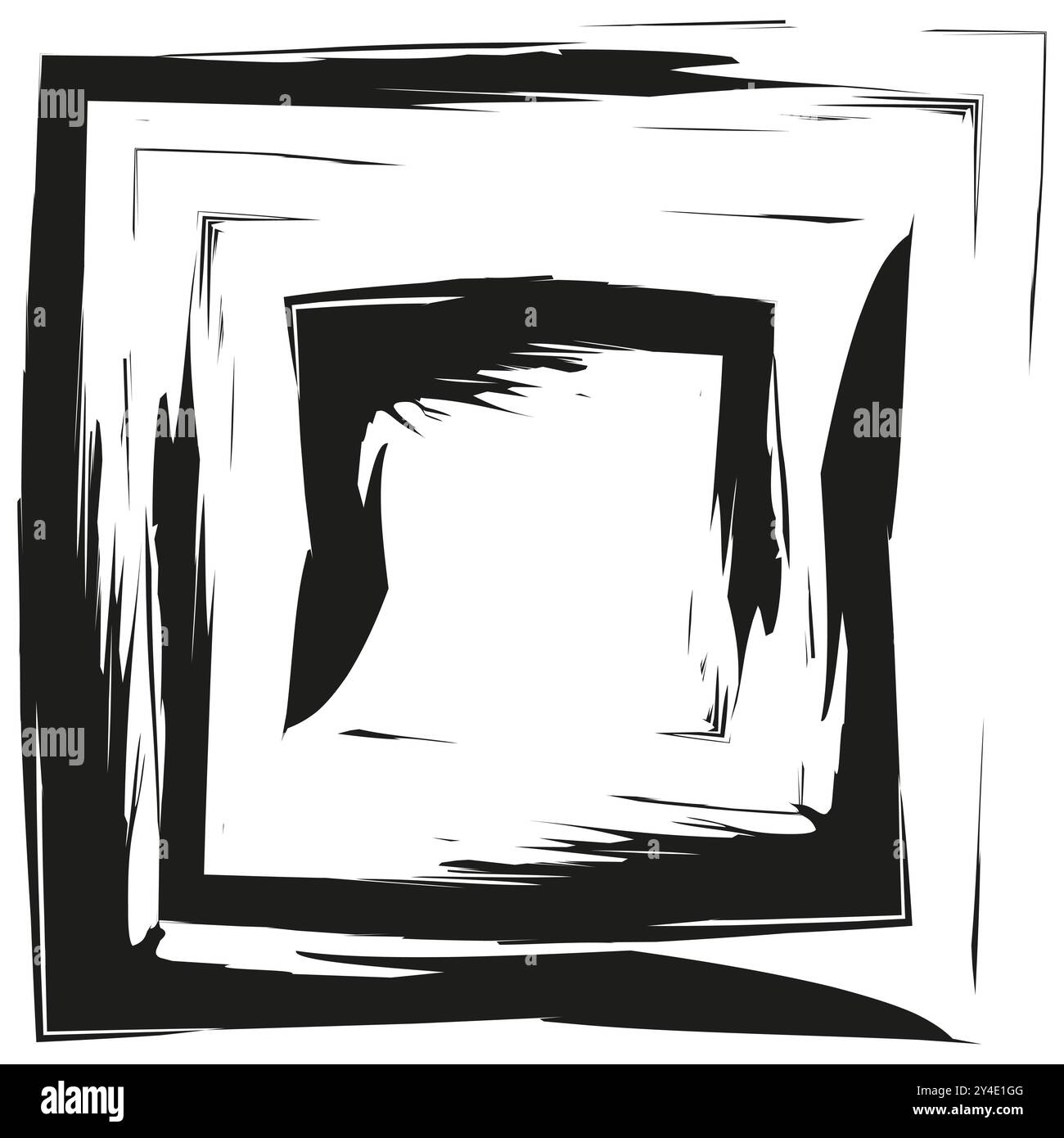 Abstract brush frame. Bold square border. Rough artistic edge. Vector ...