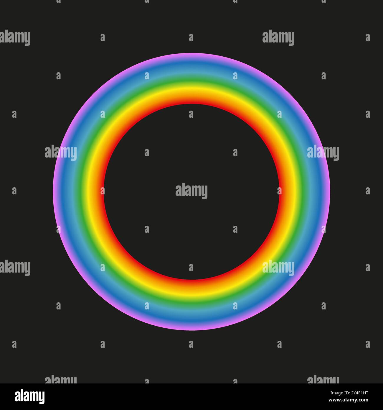 Rainbow circle gradient. Vibrant neon ring. Colorful glowing outline ...