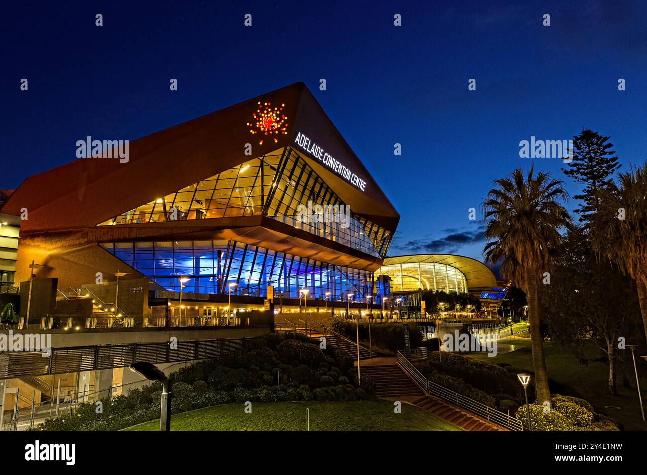 Adelaide Convention Centre in evening light, Adelaide, South Australia ...