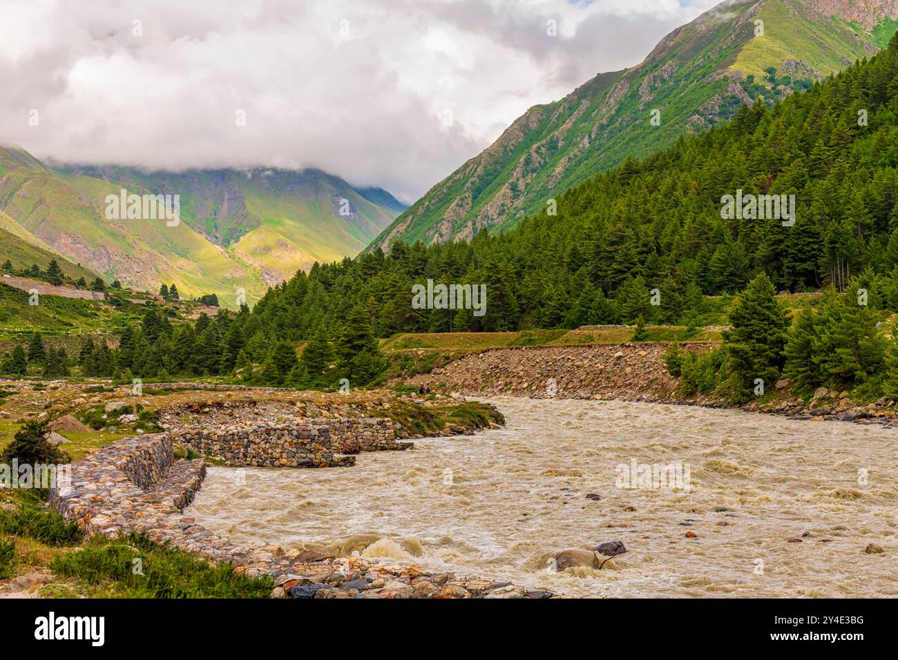 Baspa river flowing through Chitkul, Himachal Pradesh, India Stock ...