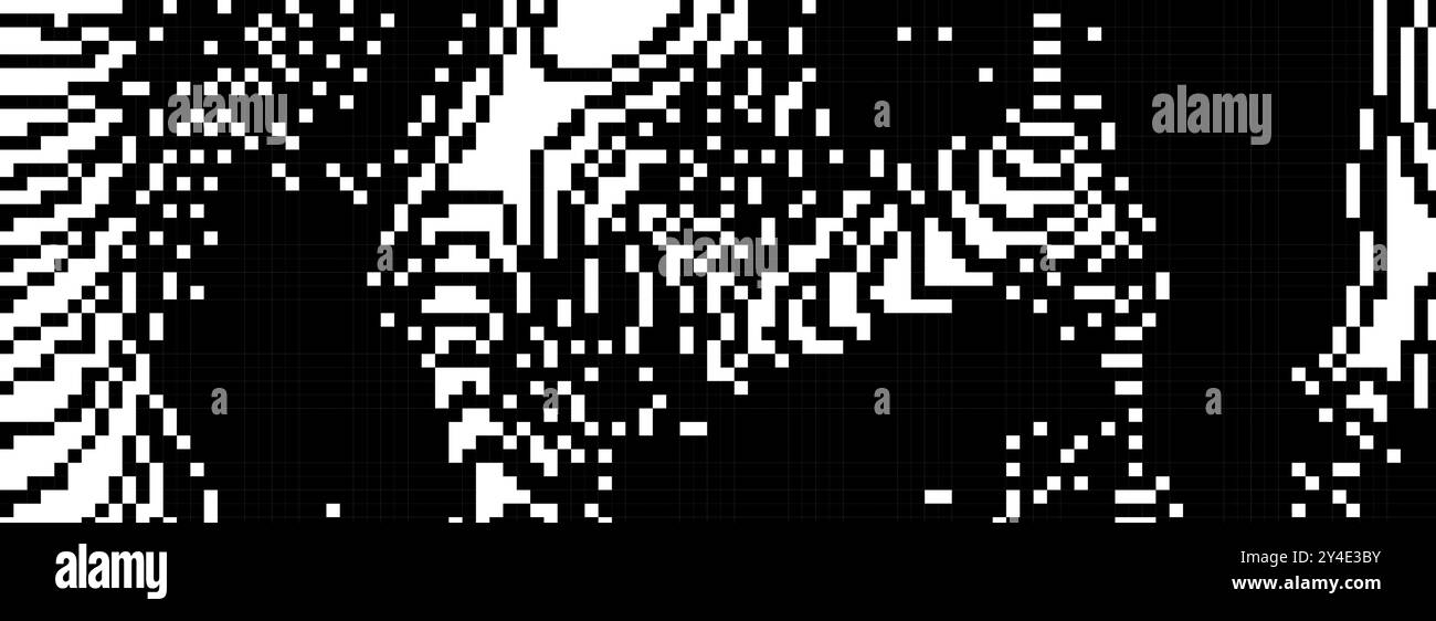 Black Dithered Wavy Curved Line Texture 8 Bit Pixel Glitch Background Rasterized Stripe