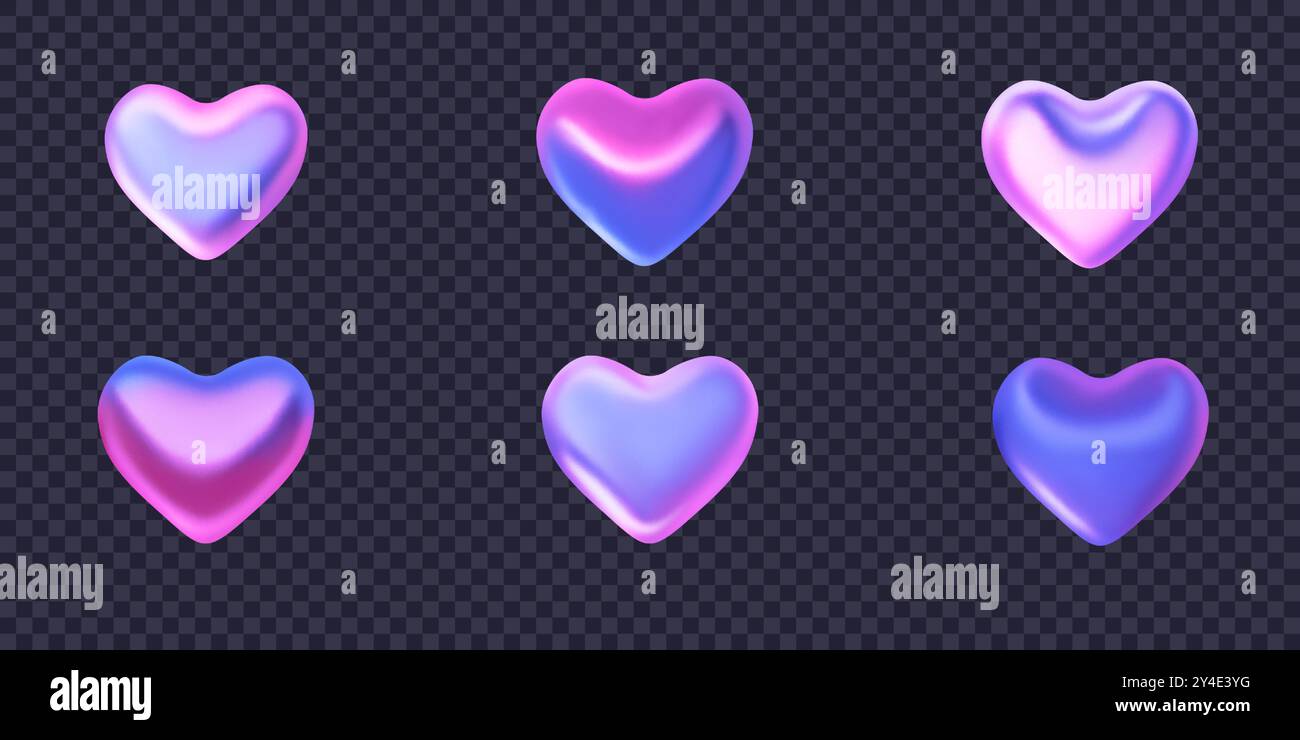 Gradient hologram hearts. Vector illustration Stock Vector Image & Art ...