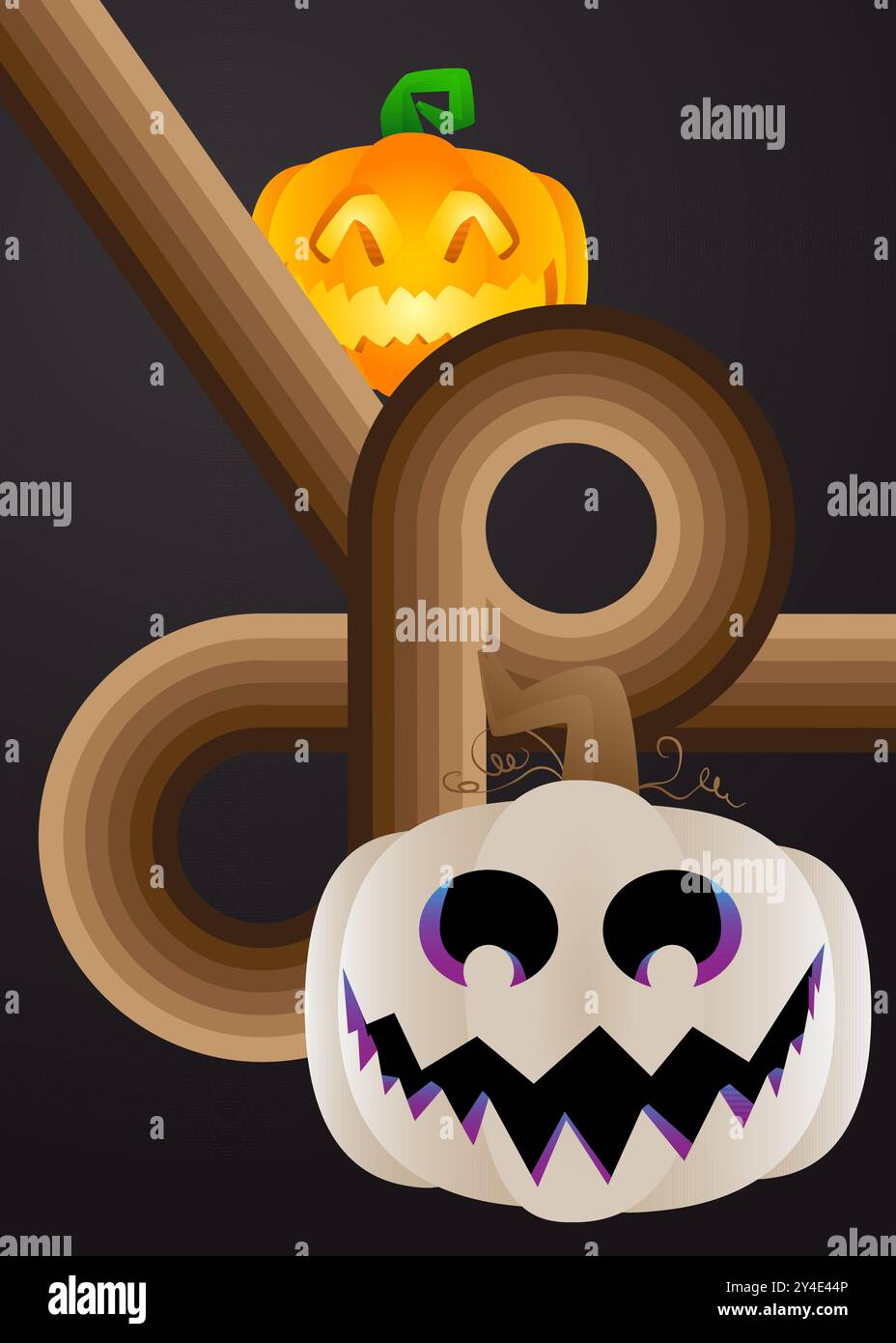 Retro 70s Background with Halloween Jack O' Lantern. Groovy spooky ...