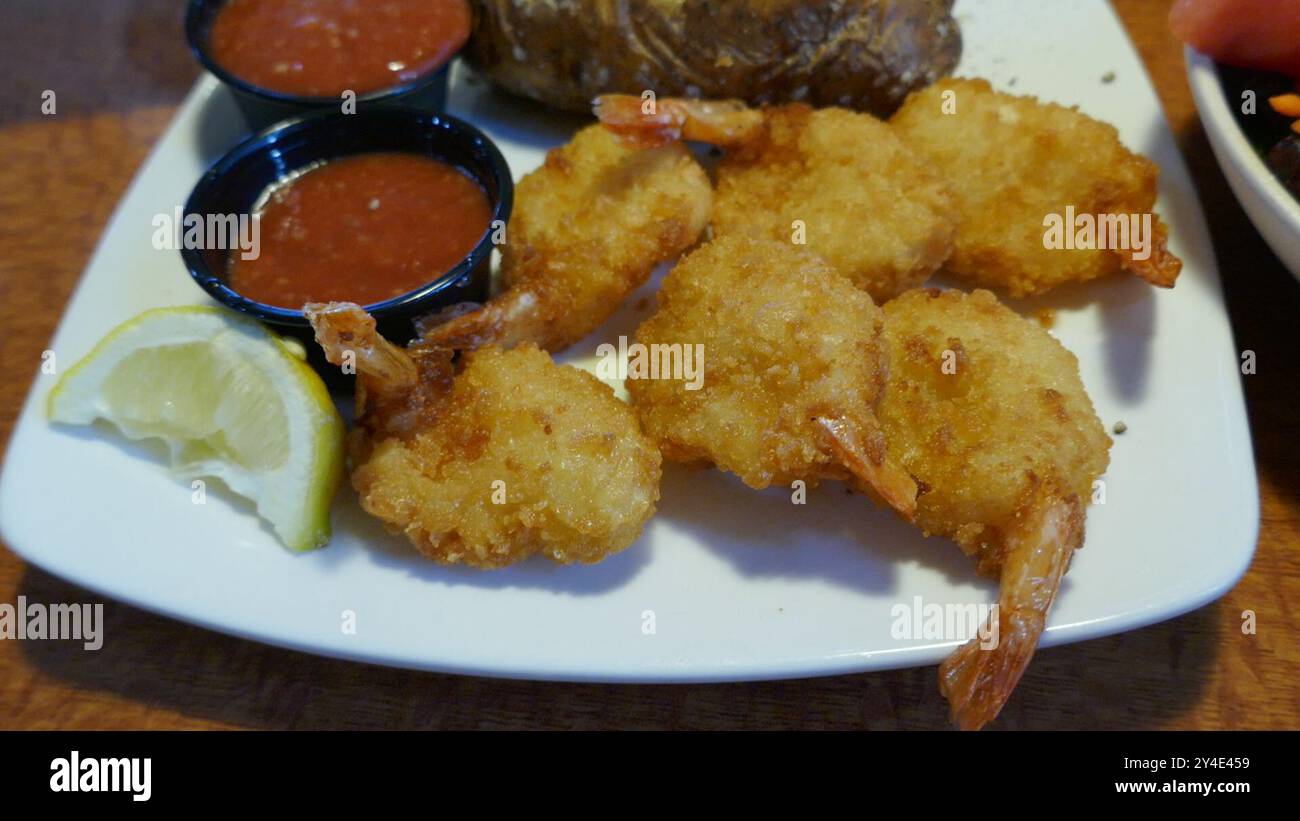 Inglewood, California, USA 14th September 2024 Fried Shrimp at Sizzler ...