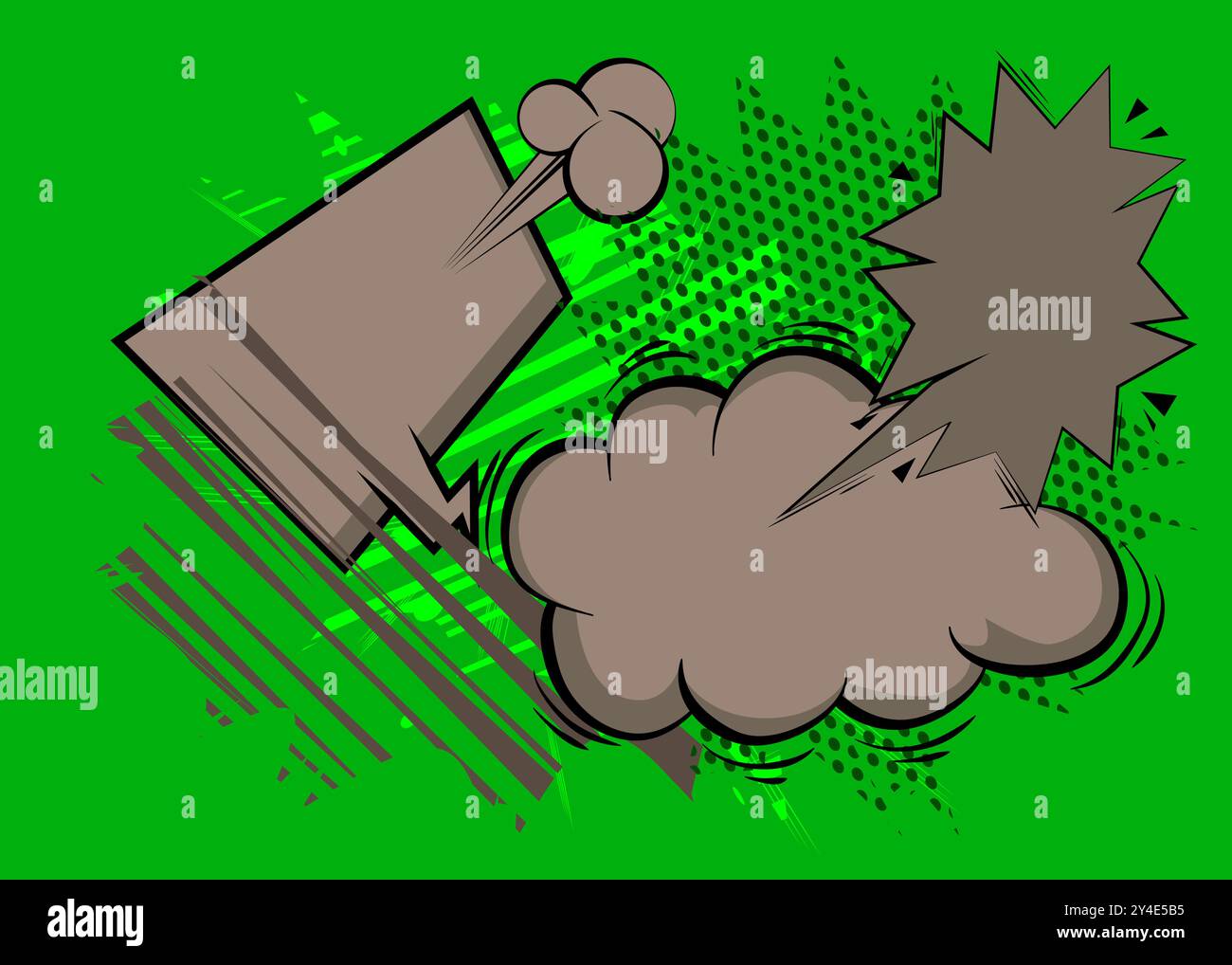 Cartoon Green and Gray background, comic book backdrop. Retro vector ...