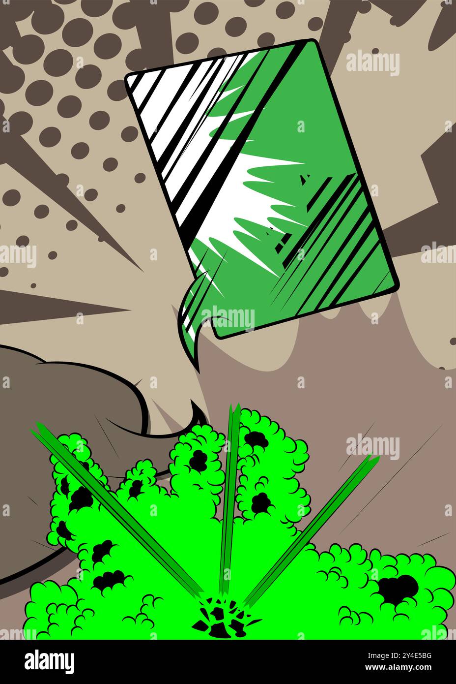 Cartoon Green and Gray background, comic book backdrop. Retro vector ...