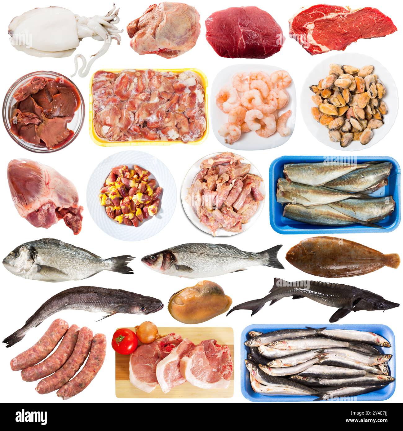 Set of fresh products on white background Stock Photo - Alamy