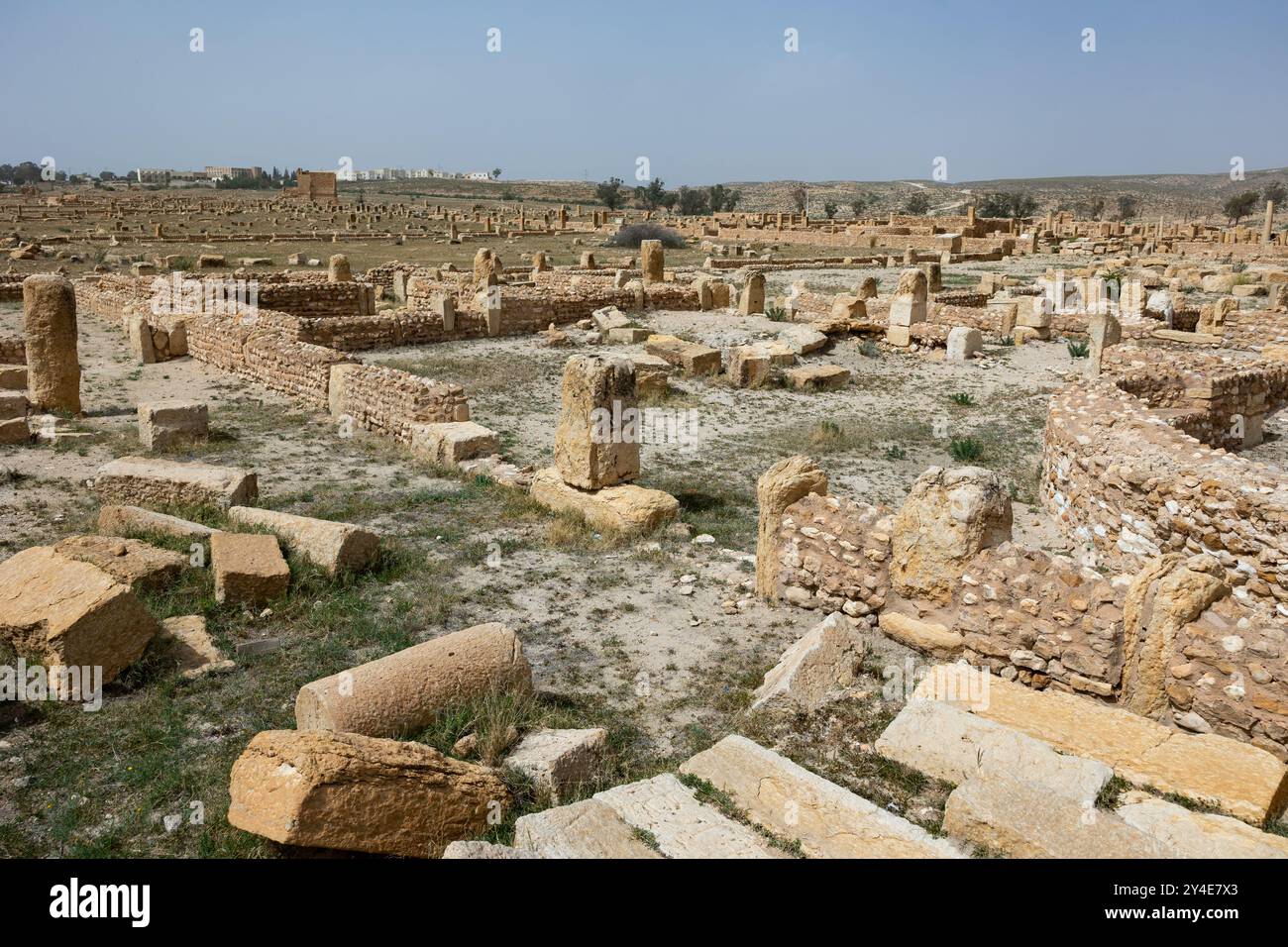 Beautiful view of archaeological site of Sbeitla. Roman ancient city ...