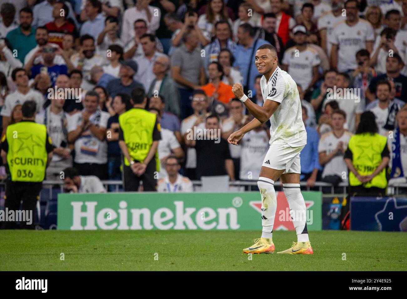 Kylian MbappÈ of Real Madrid celebrates a goal for his team during the ...