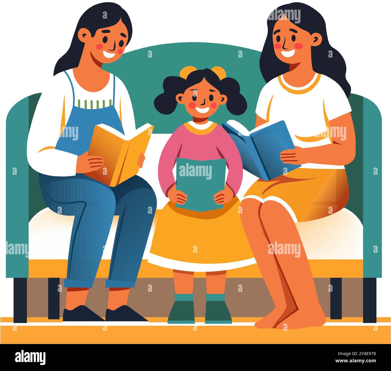 Time with family home reading Cut Out Stock Images & Pictures - Alamy