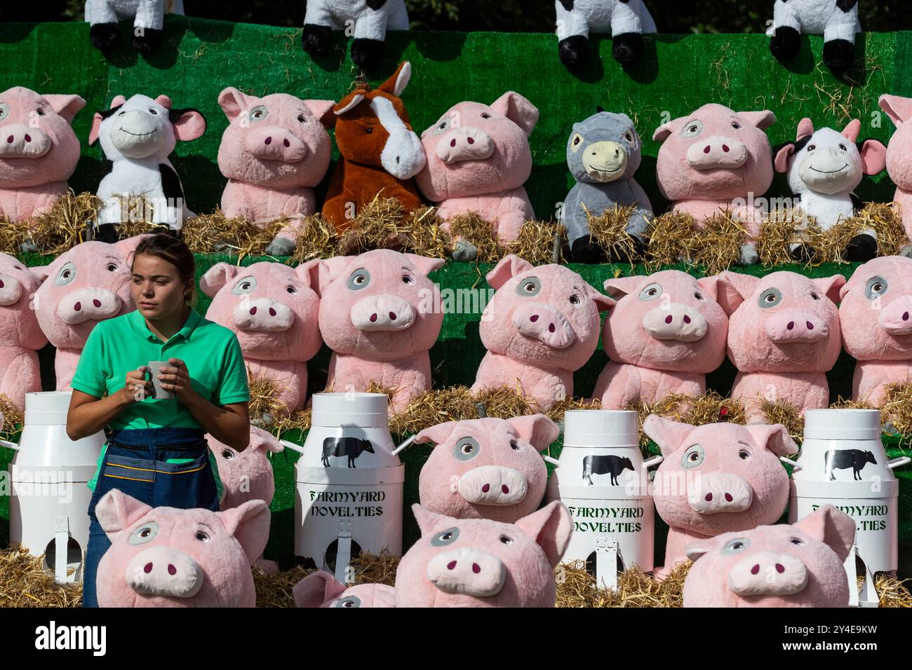 Win a pig fairground stand, Usk Show Stock Photo - Alamy