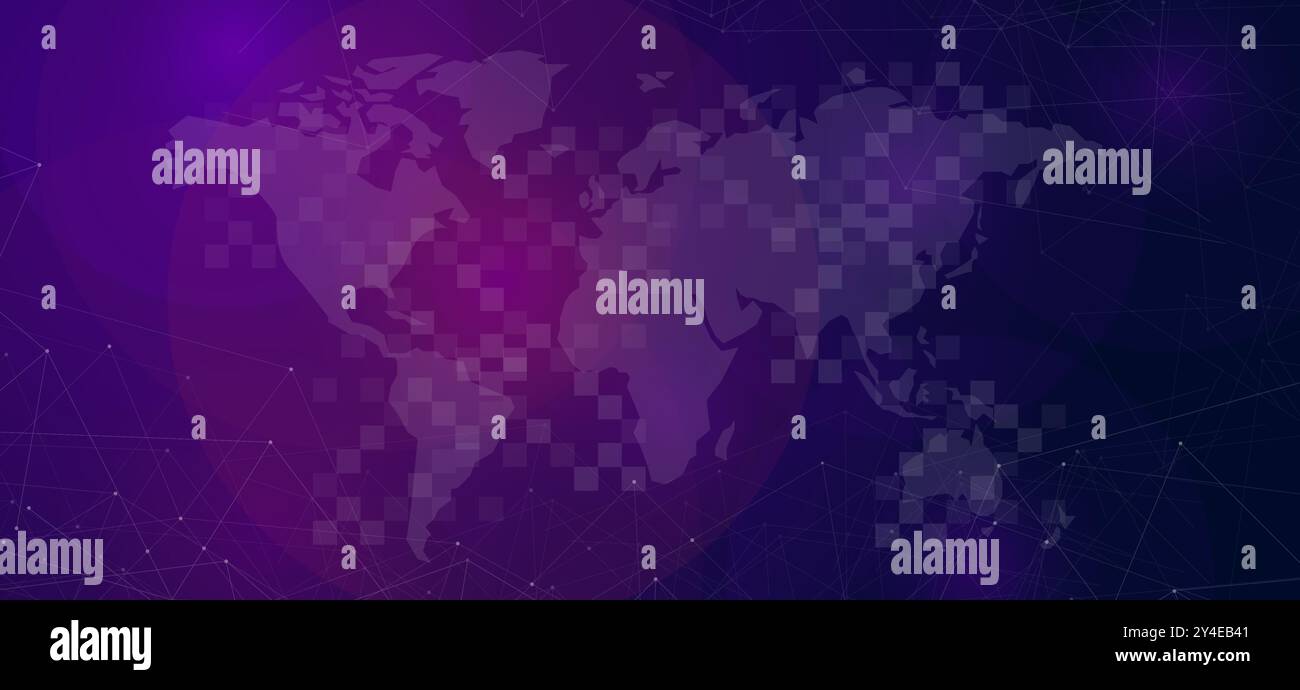 World map background of futuristic connected cyberspace digitalized ...