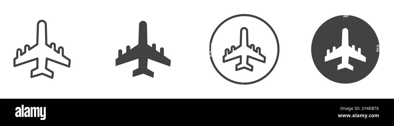 Airplane Icon set in thin line outline style and linear vector sign Stock Vector Image & Art - Alamy