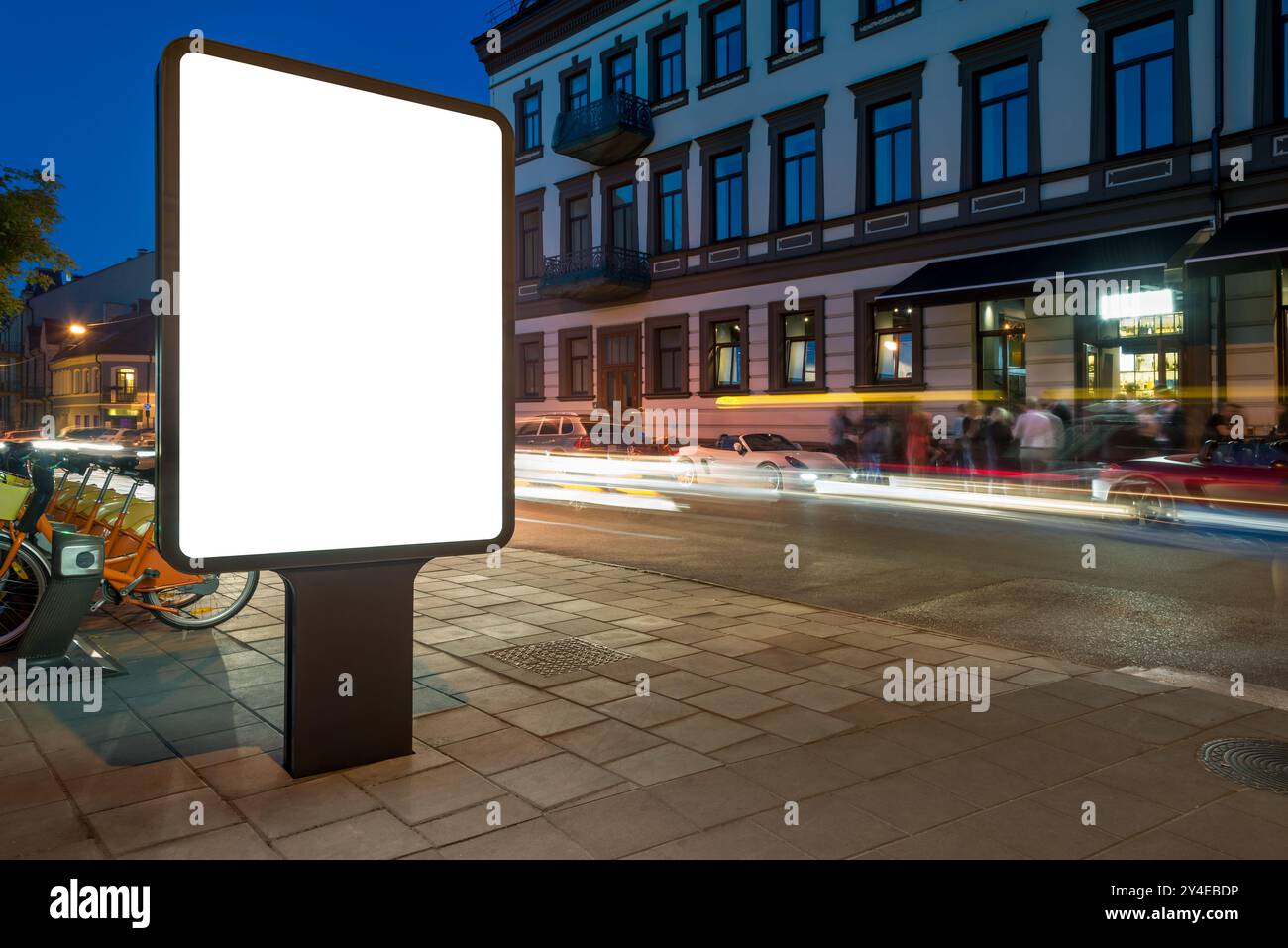 Outdoor Advertising Poster Billboard Mockup Next To The Street Bar With ...