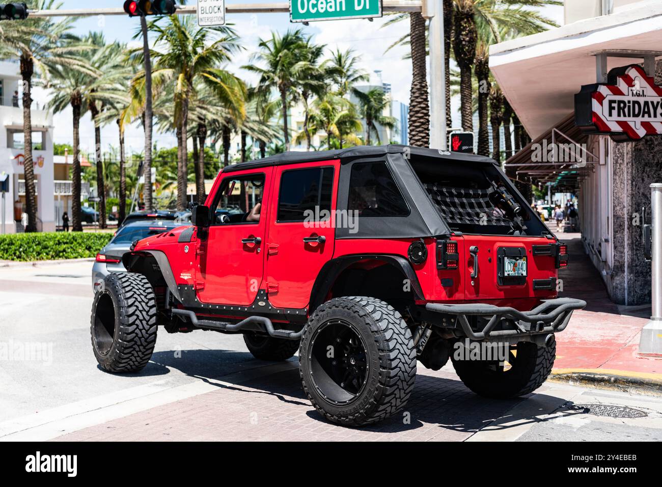 Miami Beach, Florida USA - June 92024: 2018 Jeep Wrangler JK 4x4 awd ...