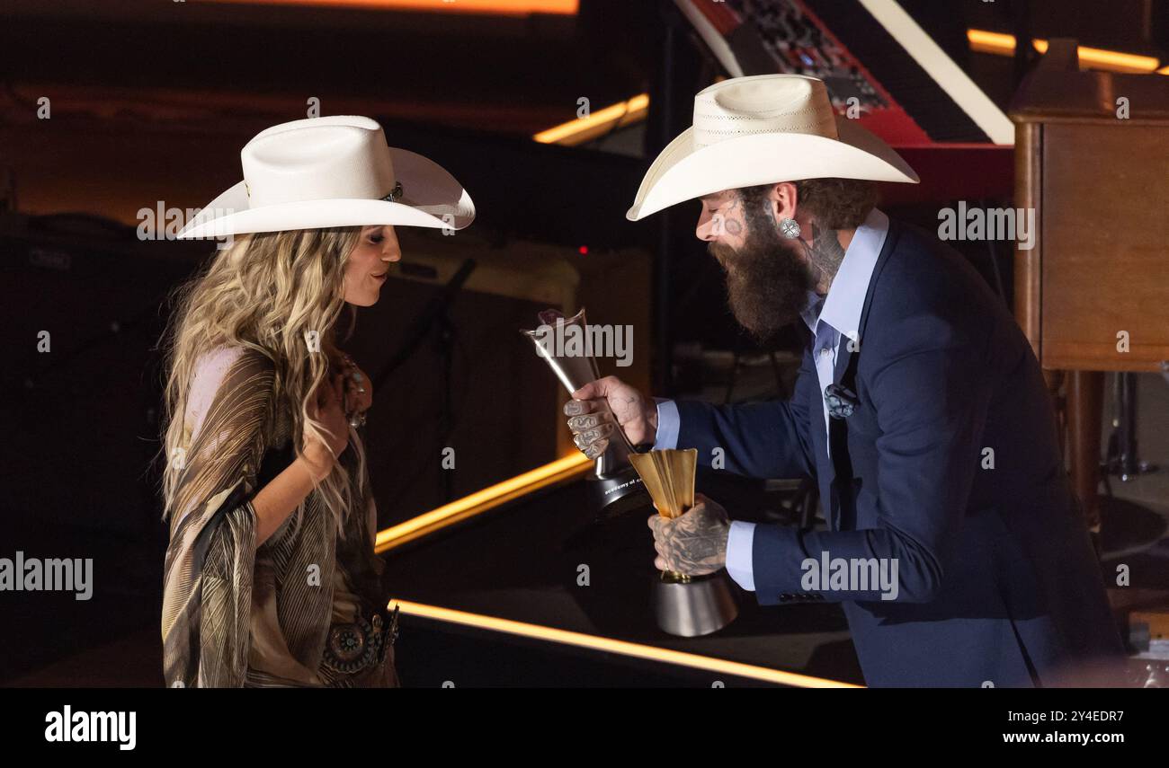 Lainey Wilson and Post Malone at the 17th Academy Of Country Music ...