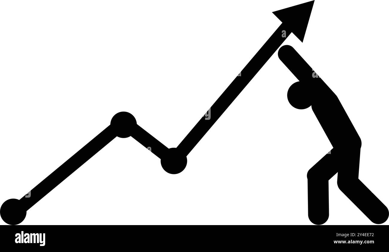 Goal achievement illustration person Black and White Stock Photos ...