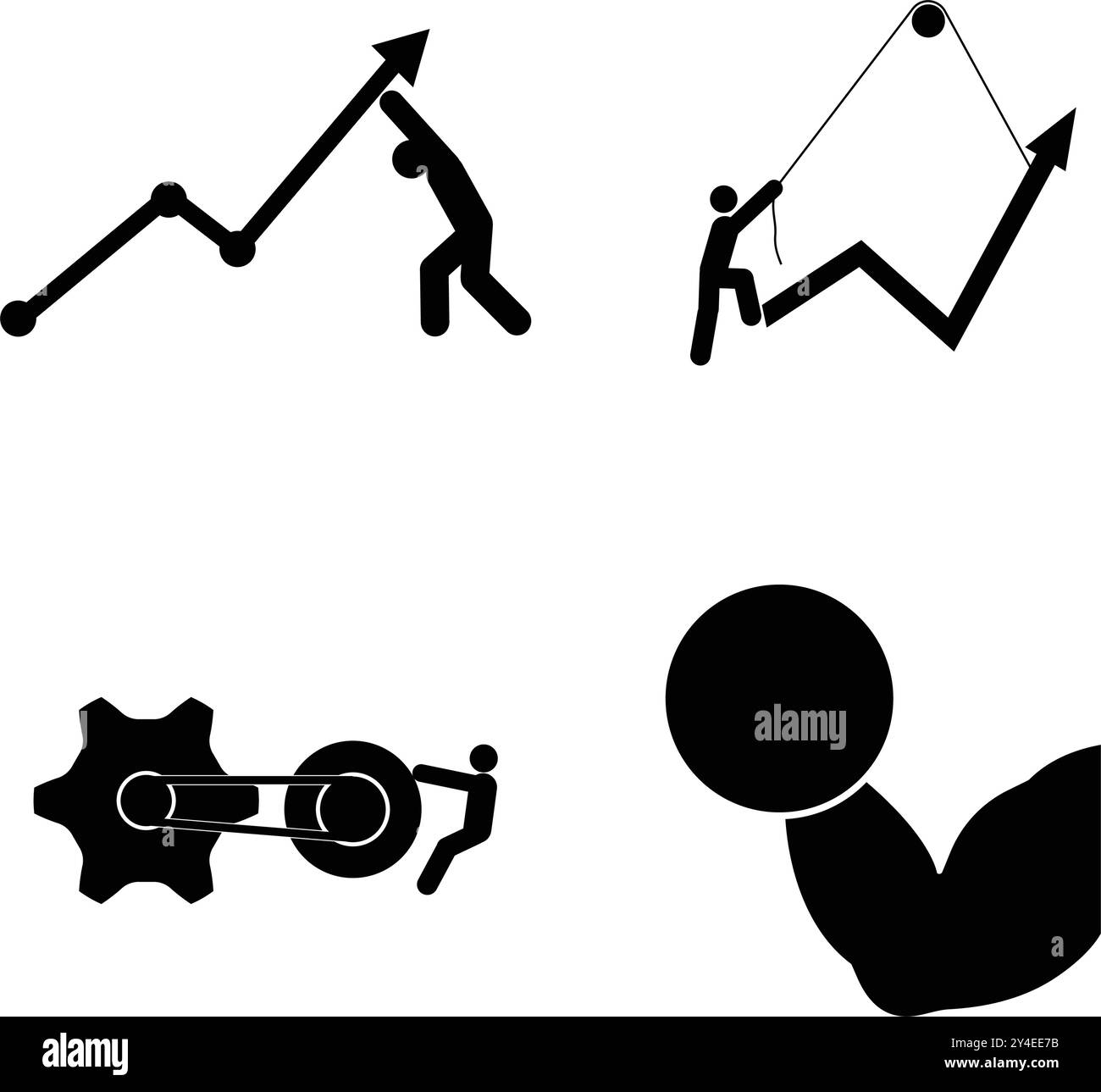 Goal achievement illustration person Black and White Stock Photos ...