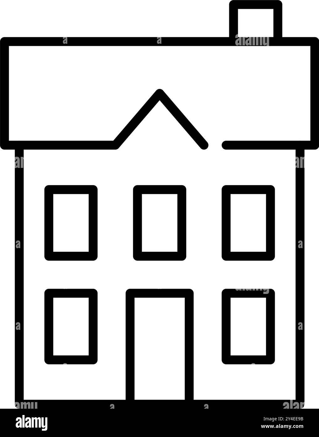 Semi-detached European house. Two-story traditional building. Real ...