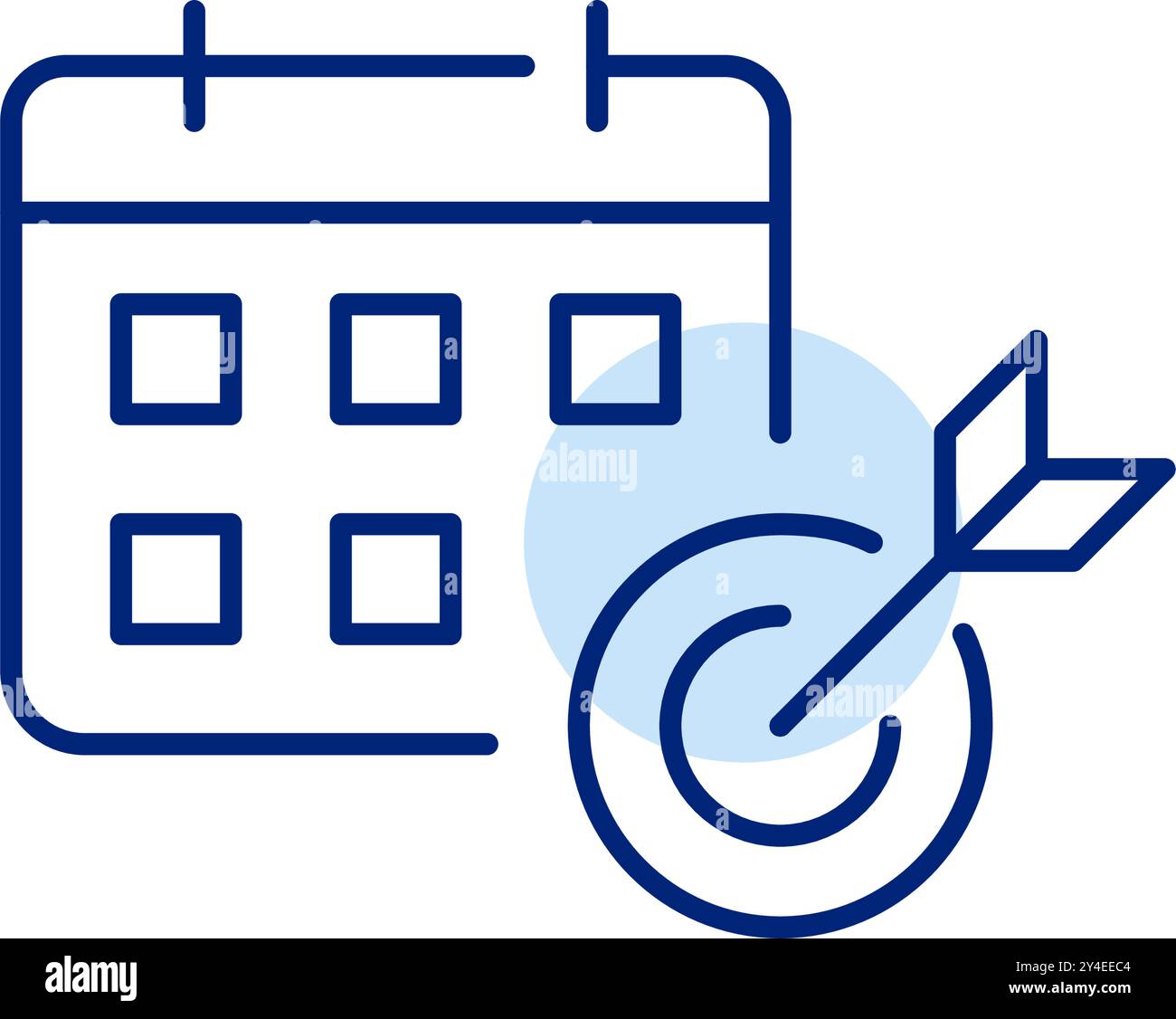 Calendar and arrow hitting target. Goal setting, success planning ...