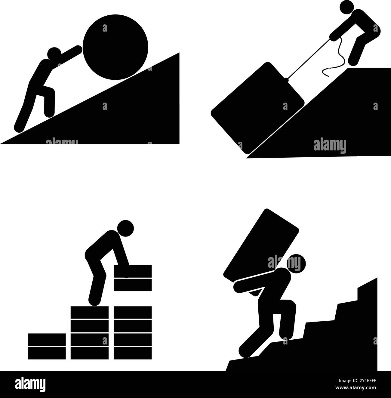 Goal achievement illustration person Black and White Stock Photos ...