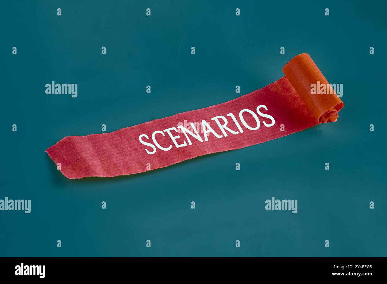 SCENARIOS word written on an unfolded piece of paper Stock Photo - Alamy