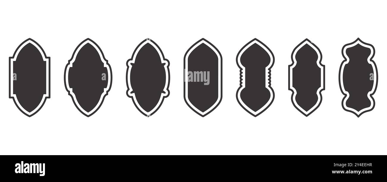 Islamic shapes Ramadan window frame design. Turkish and Indian vector ...