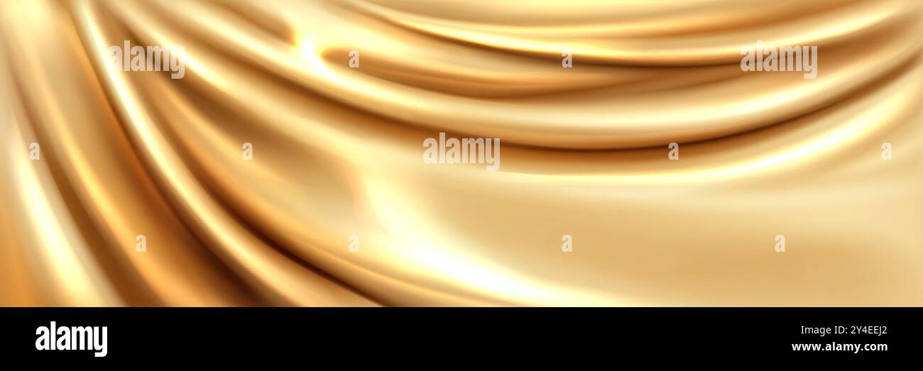 Liquid gold silk fabric. Golden cloth texture background. Abstract ...