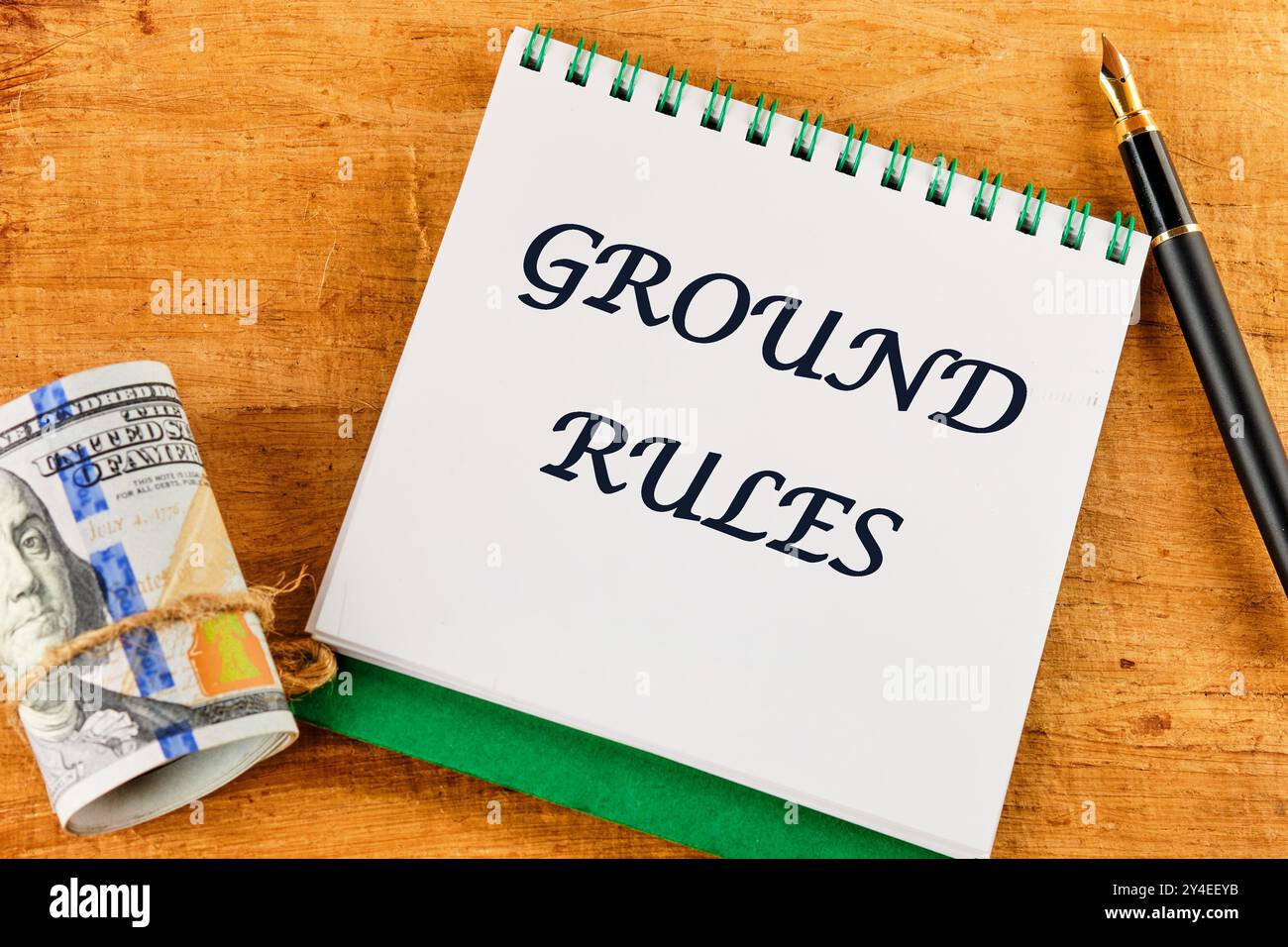 Conceptual ground rules symbol. Copy space. GROUND RULES words written ...
