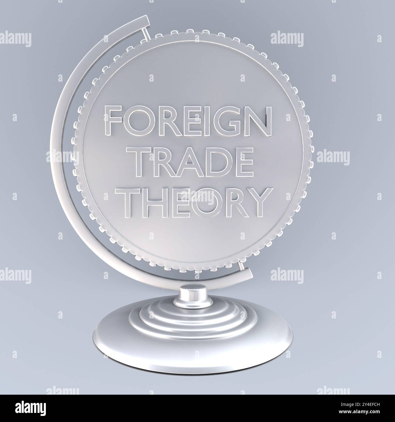 3D illustration of silver coin replacing earth in a classroom globe ...