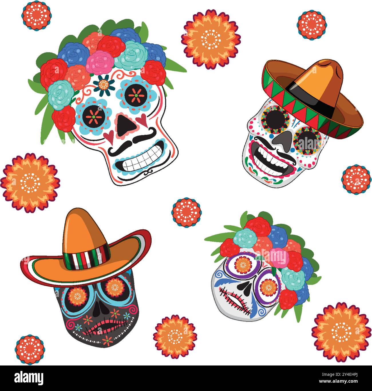 Day of dead decorations Stock Vector Images - Alamy