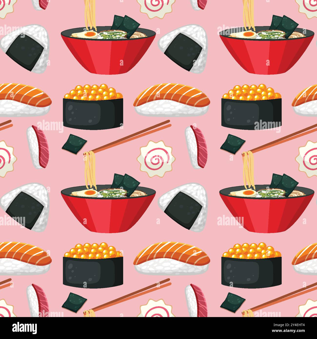 Colorful illustration of various Japanese dishes Stock Vector Image ...