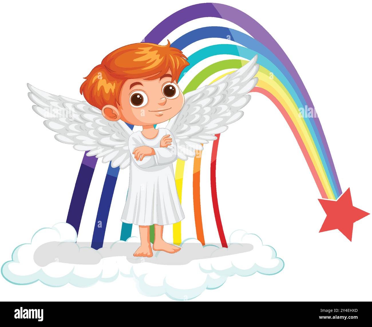 A cute angel standing on a cloud Stock Vector Image & Art - Alamy