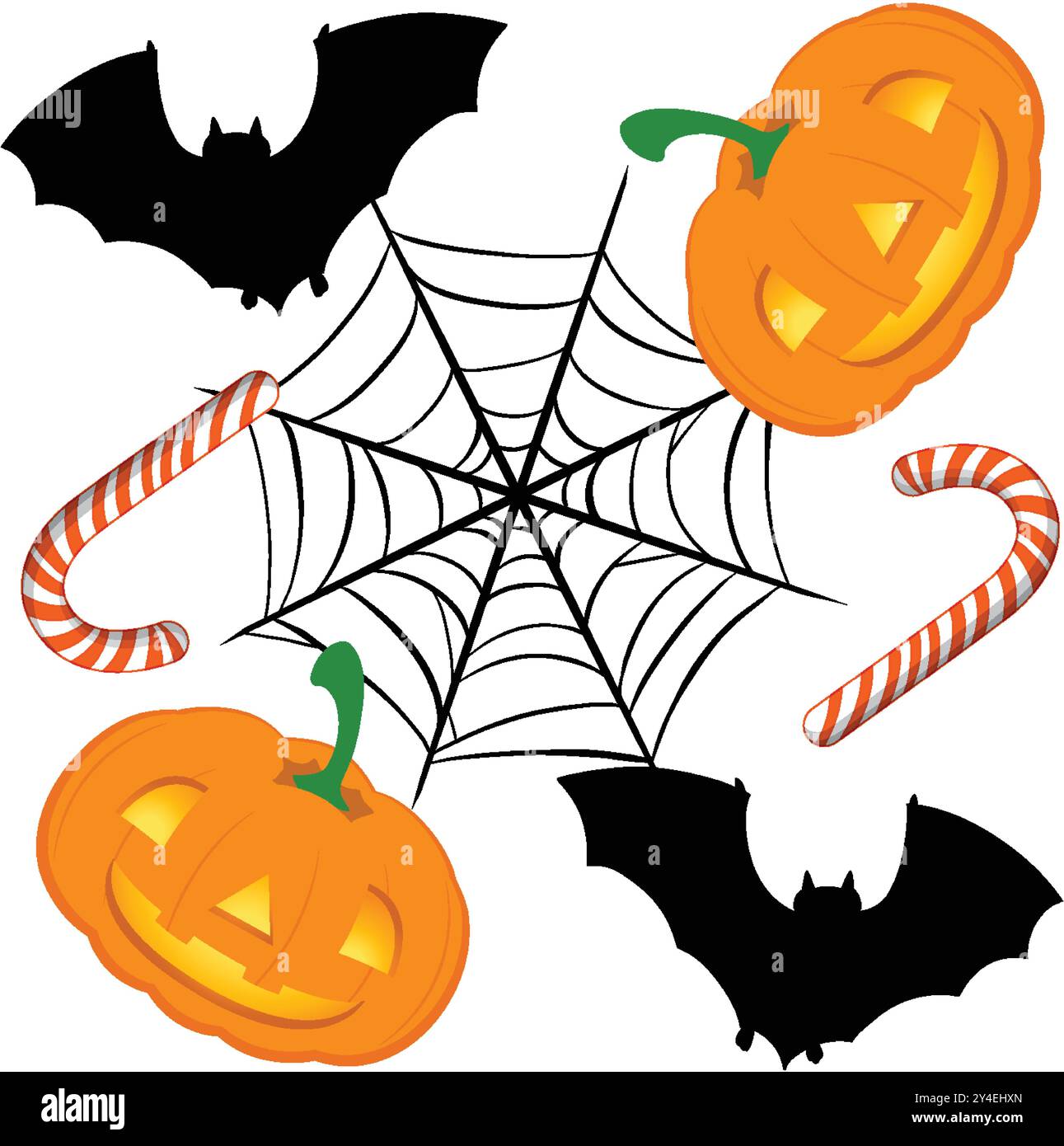 Halloween pattern pumpkins candy Cut Out Stock Images & Pictures - Alamy