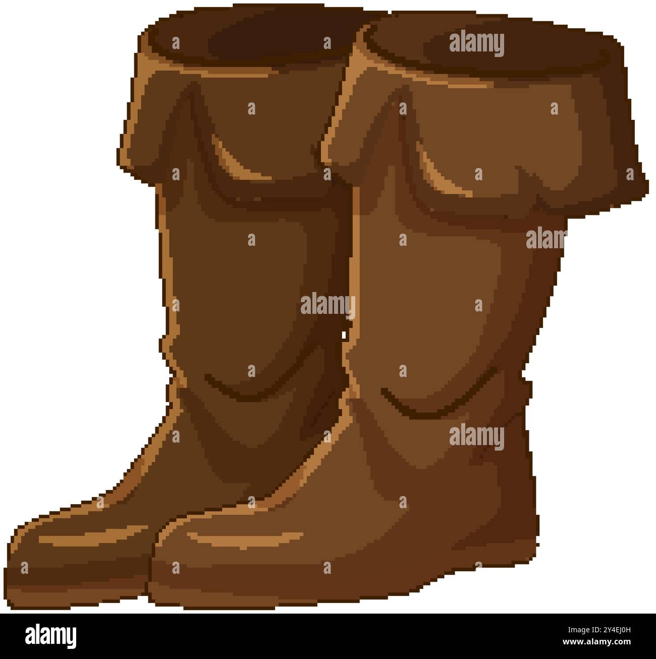Pair of brown leather boots with cuffs Stock Vector Image & Art - Alamy