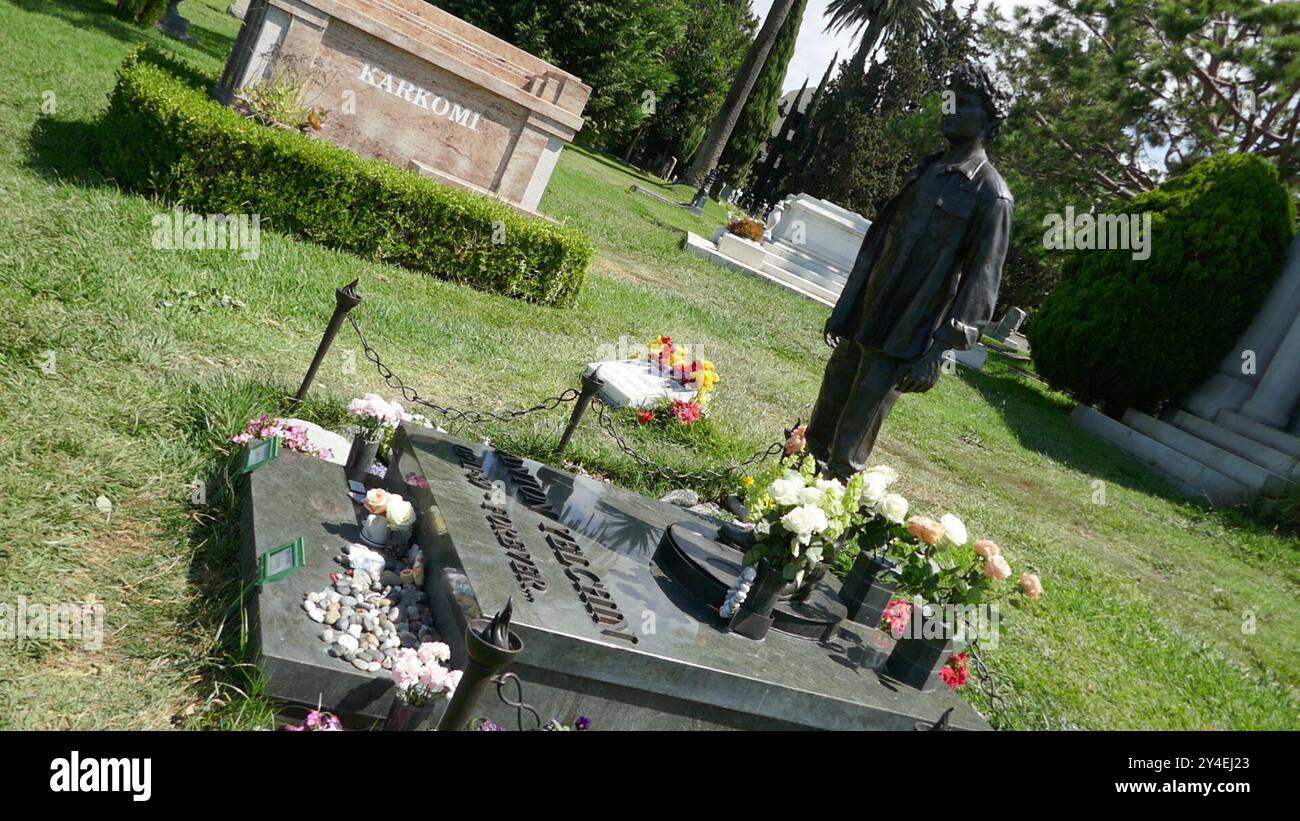 Los Angeles, California, USA 16th September 2024 Actor Anton Yelchin Grave in Garden of Legends ...