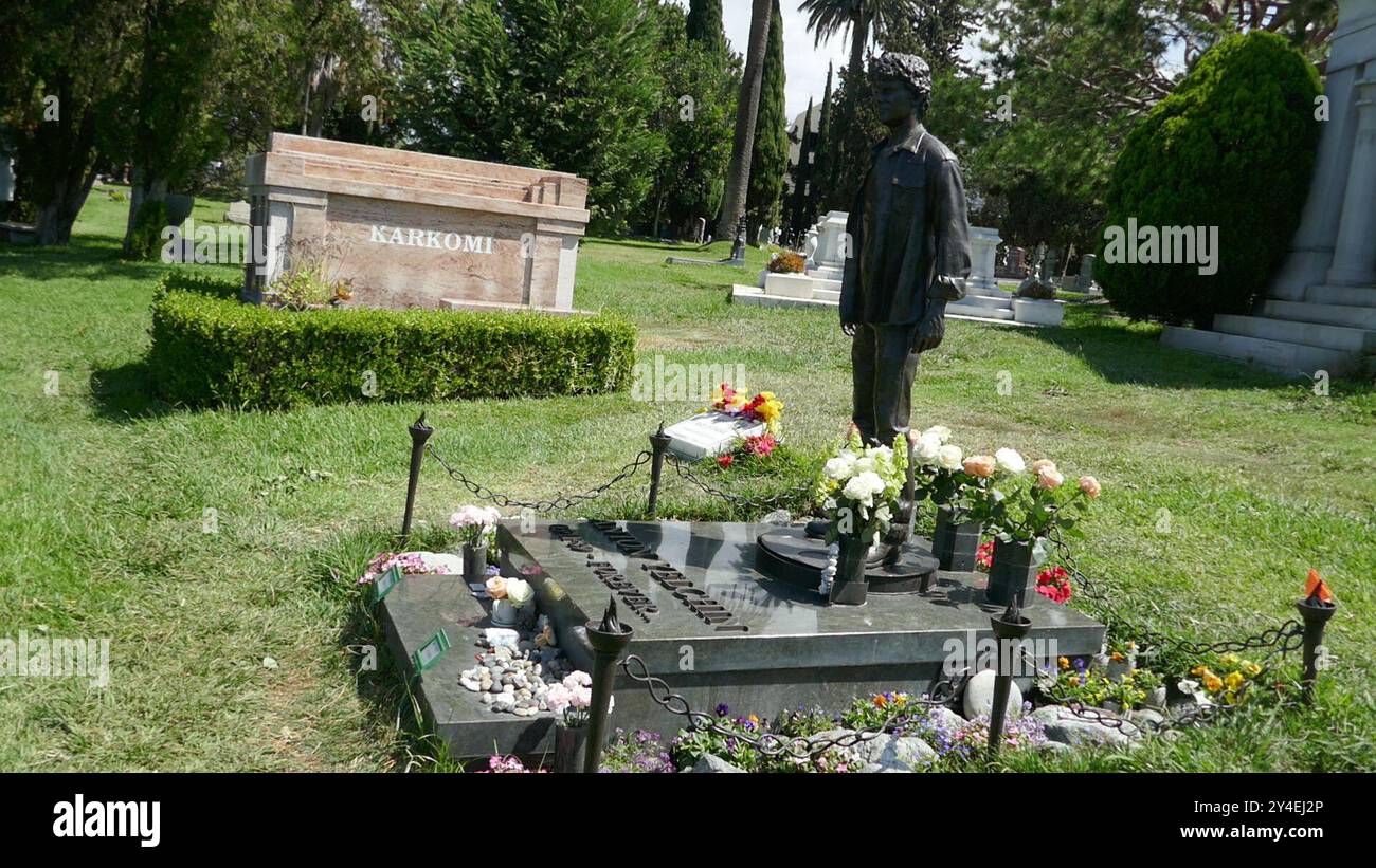 Los Angeles, California, USA 16th September 2024 Actor Anton Yelchin Grave in Garden of Legends ...