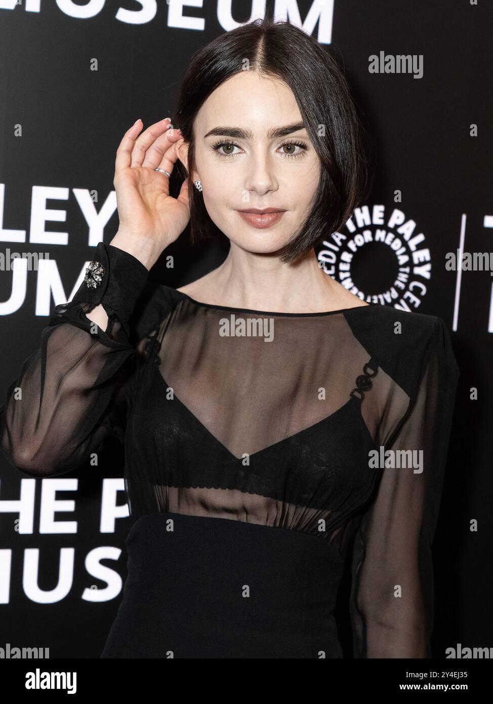 New York, United States. 17th Sep, 2024. Lily Collins wearing dress and ...