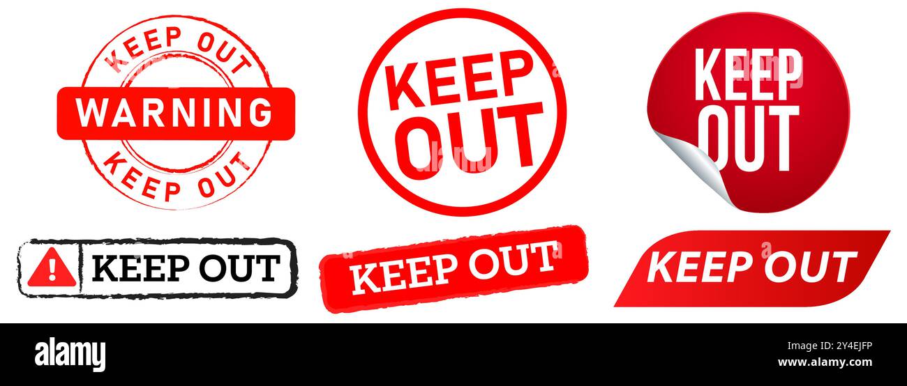 Keep out warning caution dangerous private area unauthorized disallowed ...