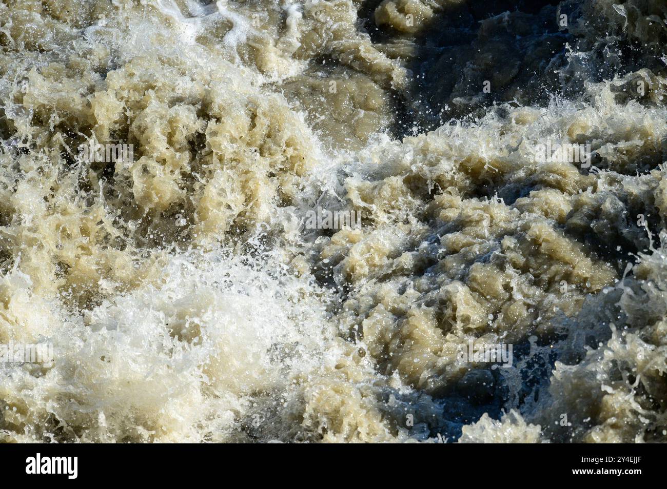 Water at the hydro power plant abwinden-asten in Austria at a floog in ...
